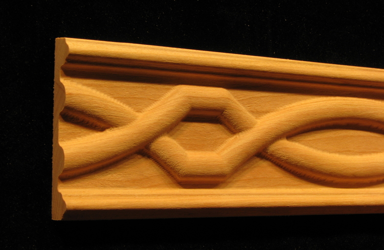 Decorative Wood Moulding-Frieze- Carved Chain Weave