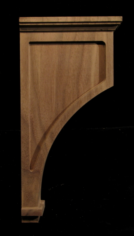 Carved Wood Corbel - Mission Style - Fluted
