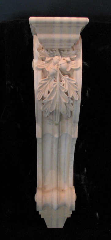 Carved Wood Corbel - Oak Leaves