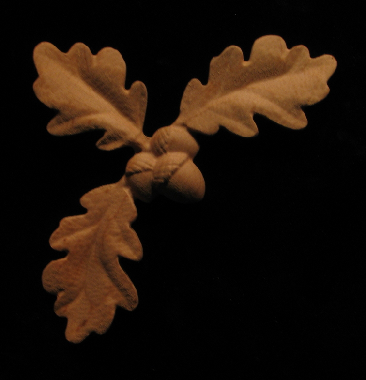 Wood Onlay - Carved Oak Leaves (Center)