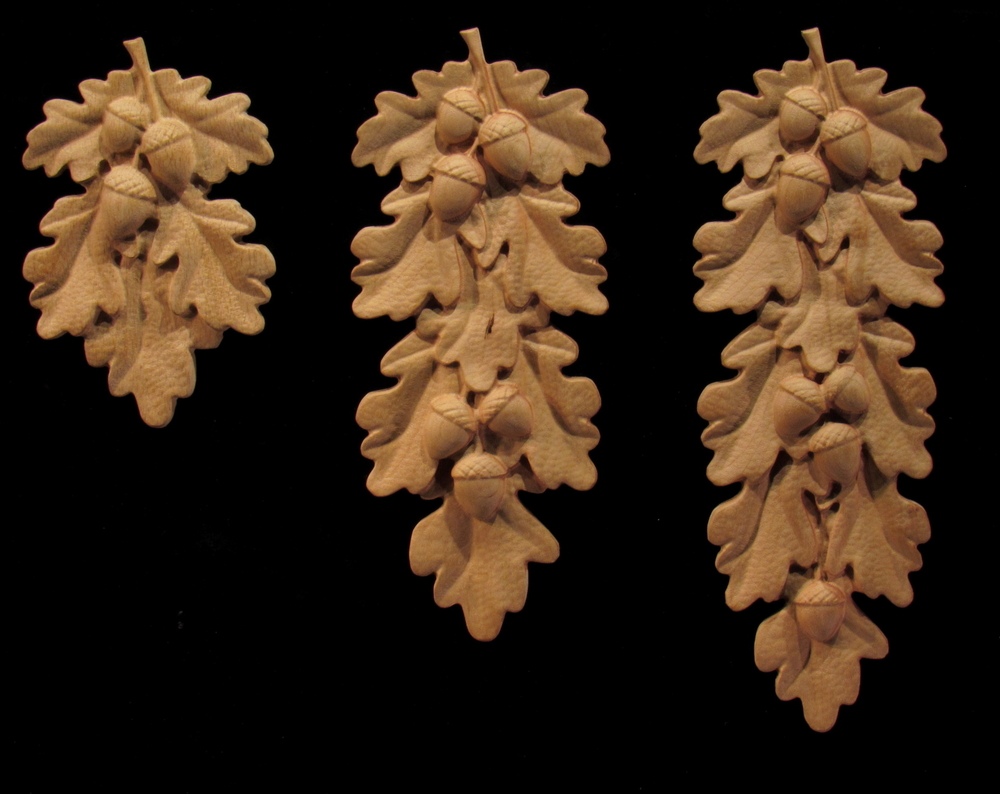 Onlay - Oak Leaves and Acorns, Short Drop Onlay - Oak Leaves and Acorns, Short Drop
