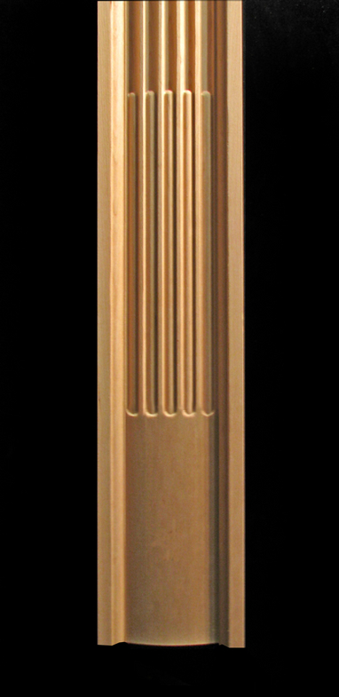 Carved wood column pilaster - Ionic Fluting with Acanthus Capital