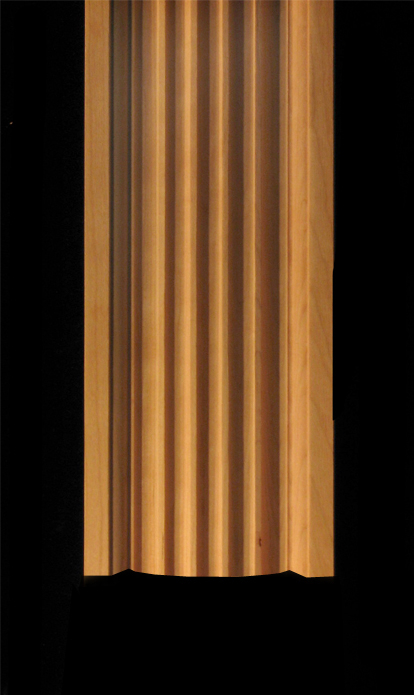 Carved wood column pilaster - Ionic Fluting with Acanthus Capital