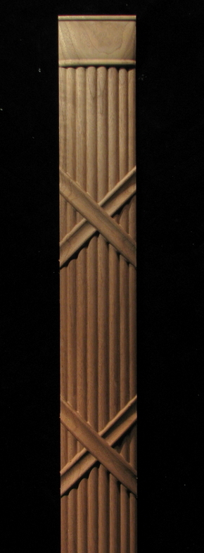 Carved wood column pilaster - Fluted Partial Round.
