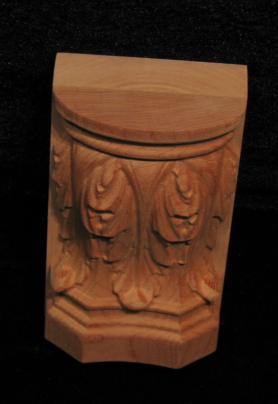 Plinth Block - Carved Acanthus Leaf