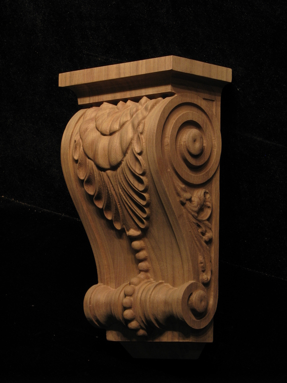 Custom Corbel - Leaf and Bead | Corbels and Plinths