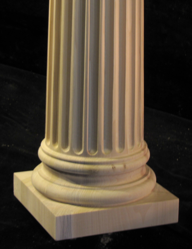 Carved Wood Column - Corinthian 8" Round with Fluting