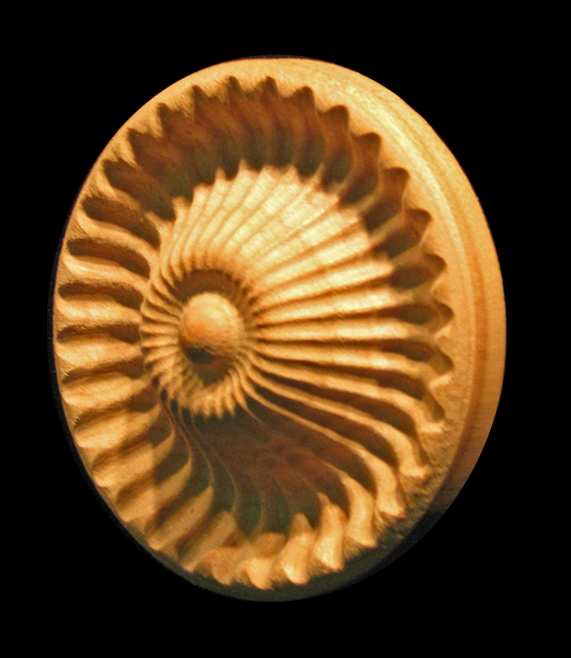 Rosette - Radial Flutes carved wood