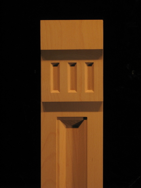 Carved wood column pilaster - Simple Greek
