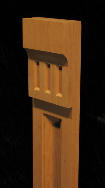 Carved wood column pilaster - Simple Greek