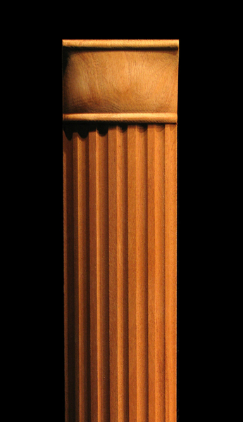 Carved wood column pilaster - Fluted Partial Round.